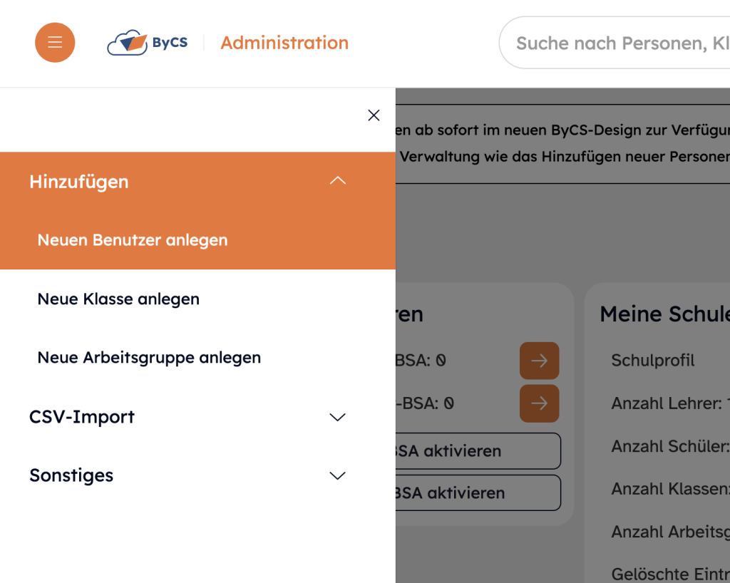 ByCS | Benutzer manuell anlegen