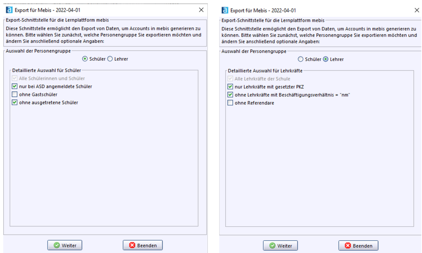 ByCS | Anleitung zum ASV-Export für BayernCloud Schule