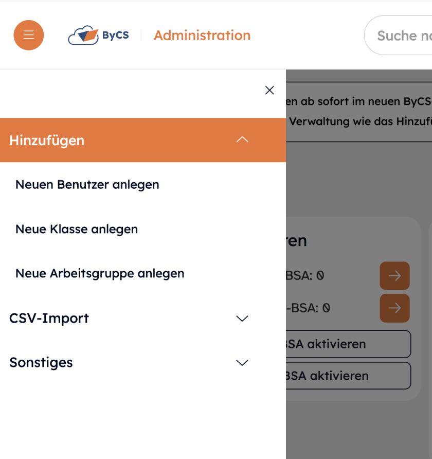 ByCS | Klasse oder Gruppe manuell anlegen