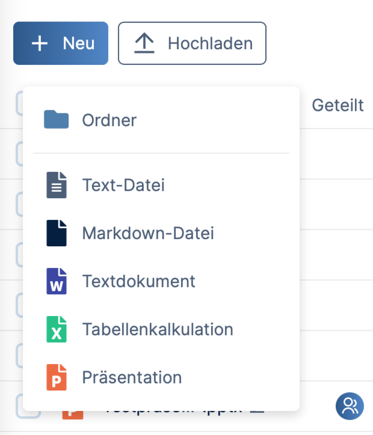 ByCS | Dateien erstellen (Web-Client)