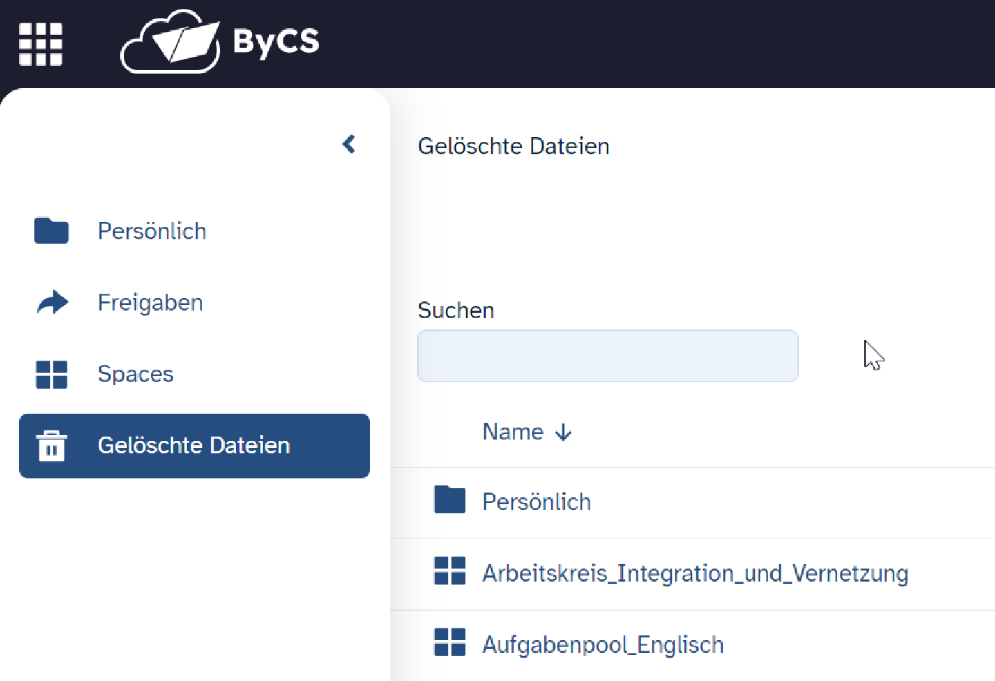 ByCS | Dateien löschen (Web-Client)