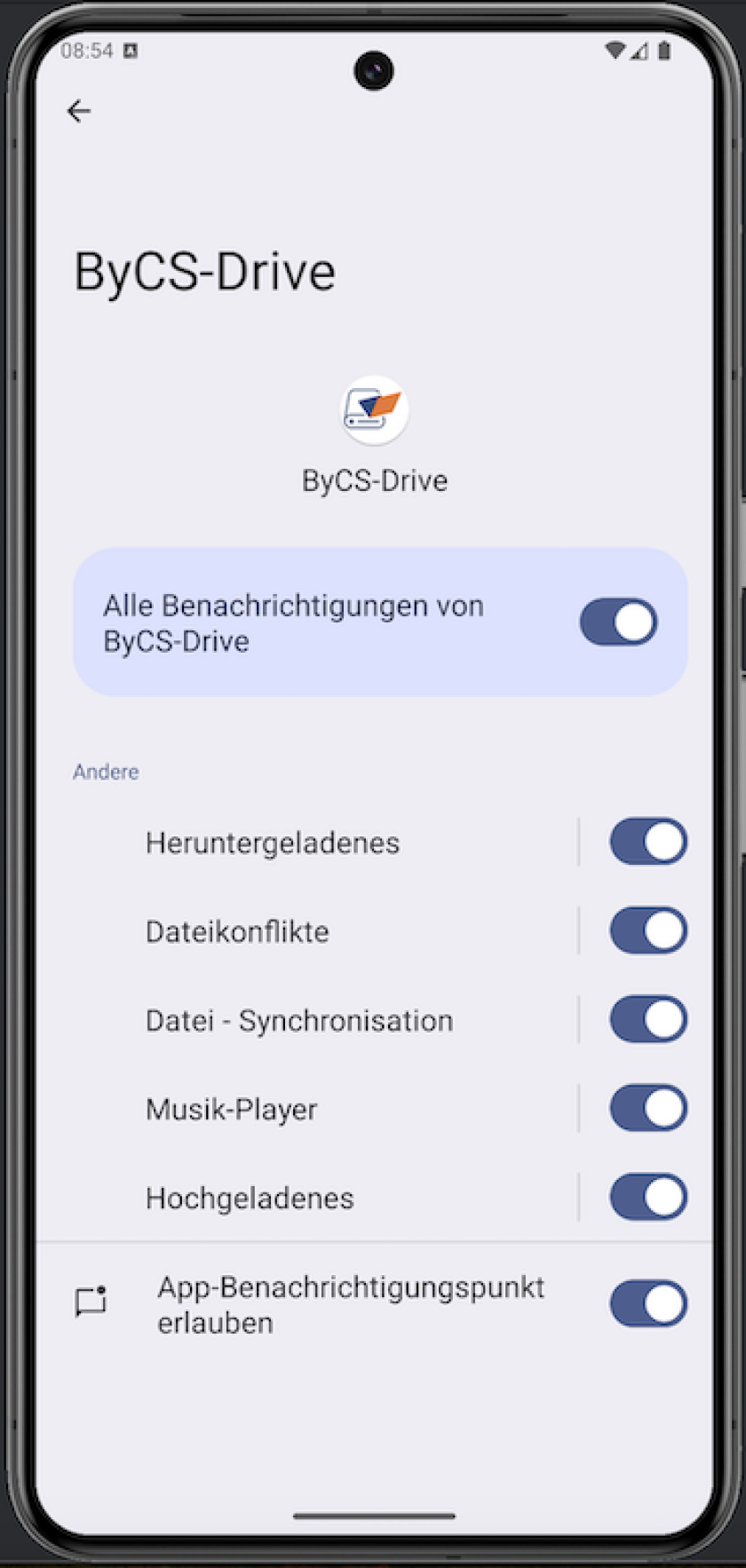 ByCS | Benachrichtigungen verwalten (Android)