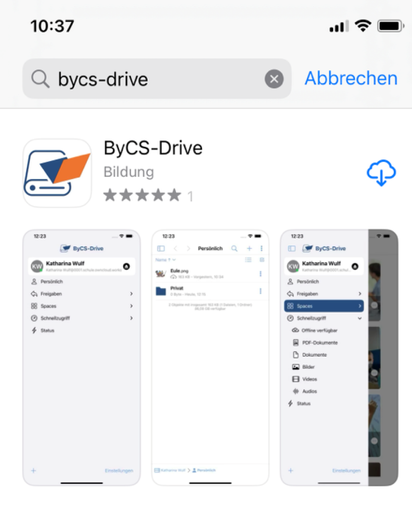 ByCS | Mobile-Client installieren und sich anmelden (iOS)