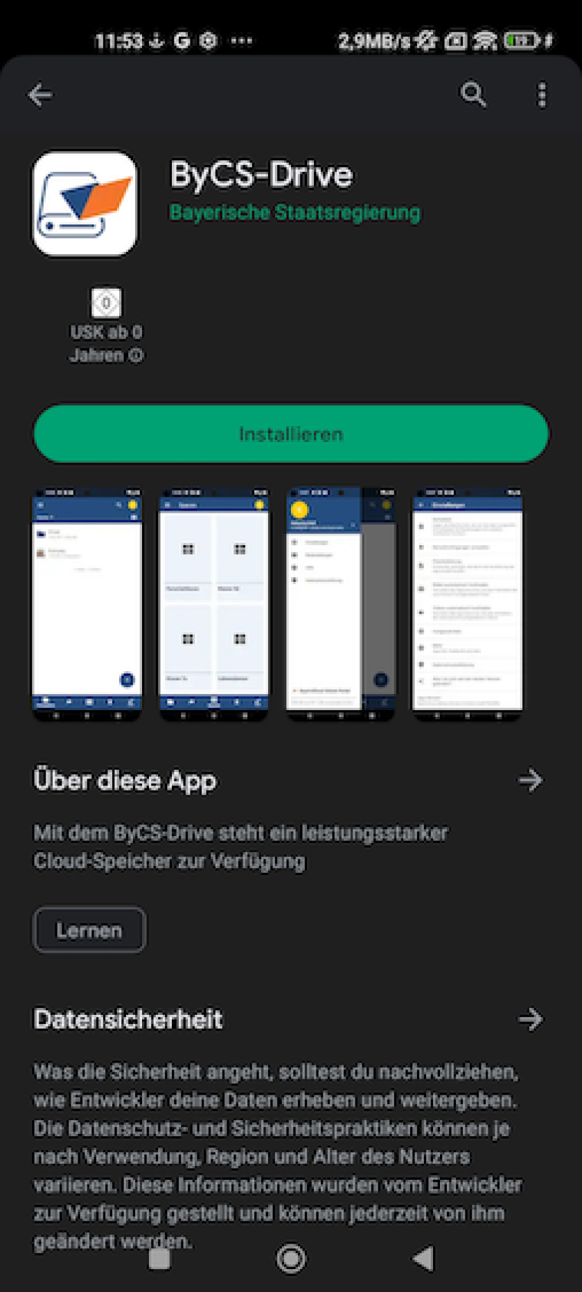 ByCS | Mobile-Client installieren und sich anmelden (Android)