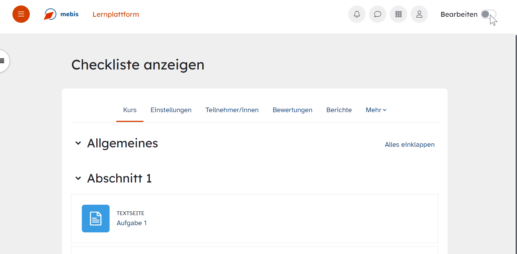 ByCS | Blöcke – Checkliste anzeigen