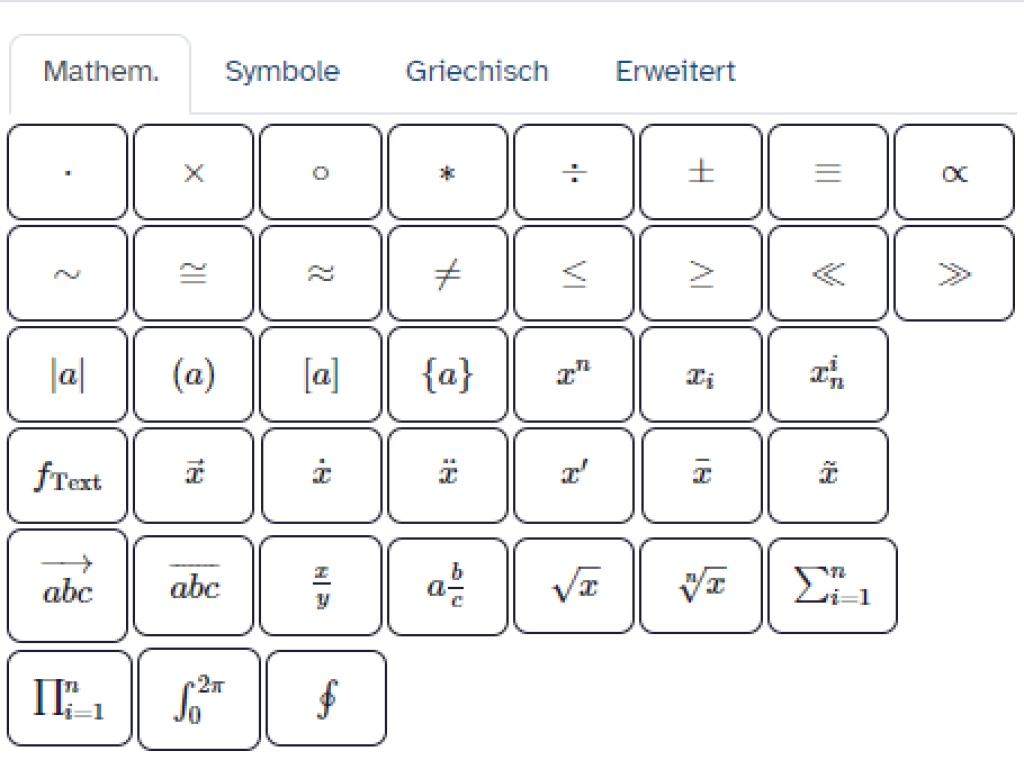 ByCS | Texteditor - Formeln einfügen