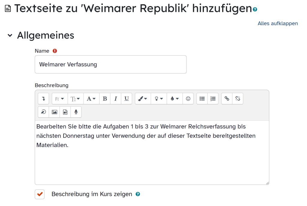 ByCS | Textseite anlegen