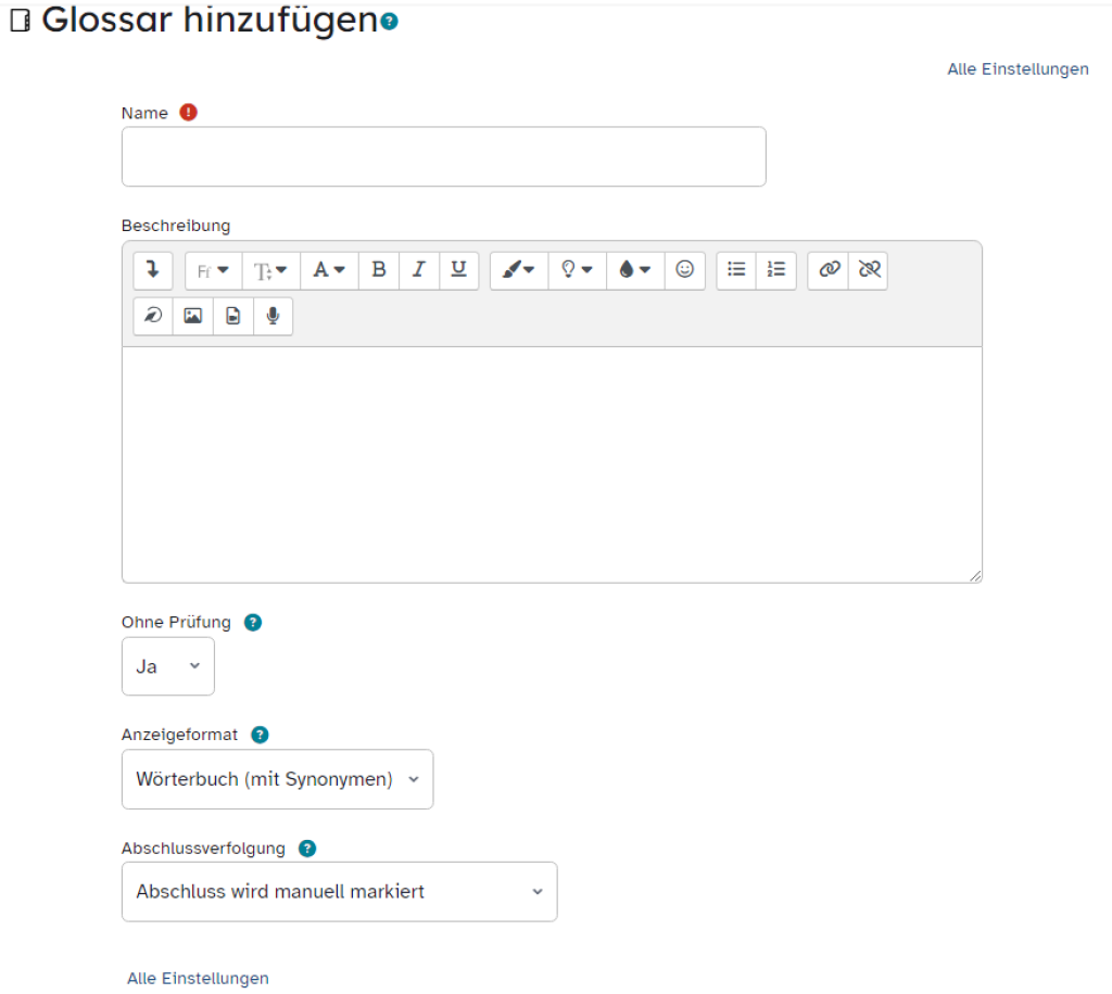 ByCS | Glossar anlegen