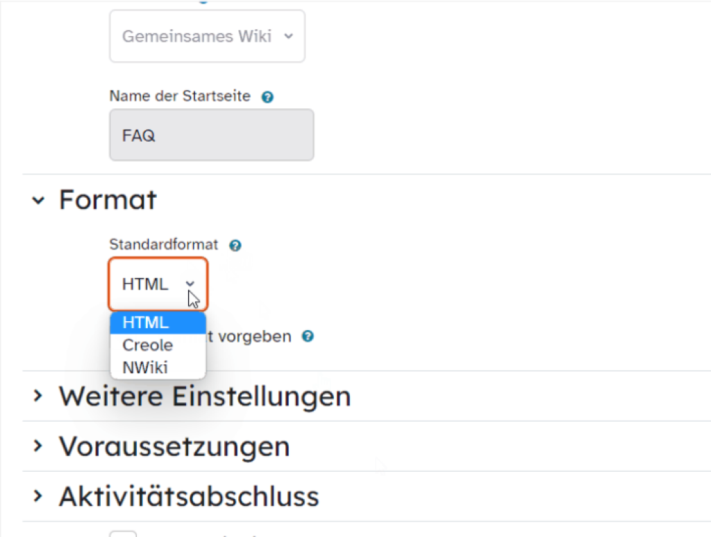 ByCS | Wiki – Format einstellen