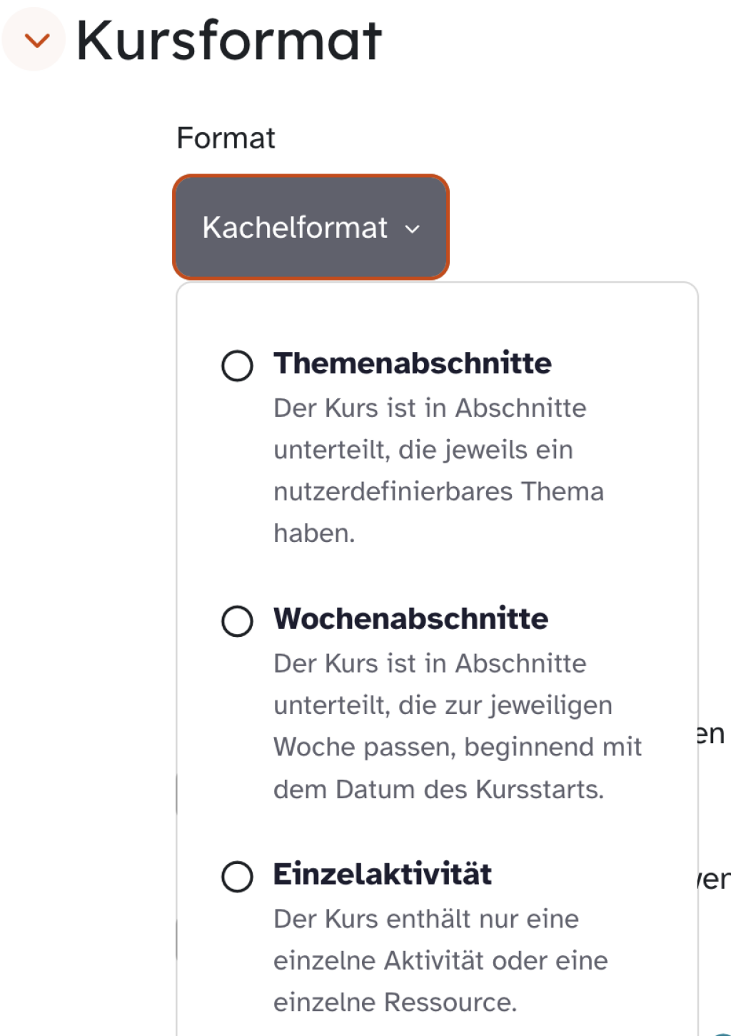 ByCS | Kursformat einrichten