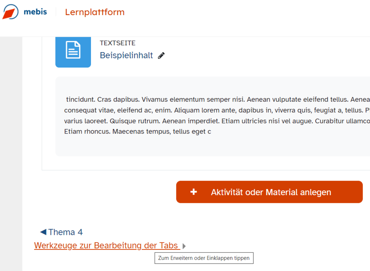 ByCS | Ein-Themen-Format - Tabs bearbeiten