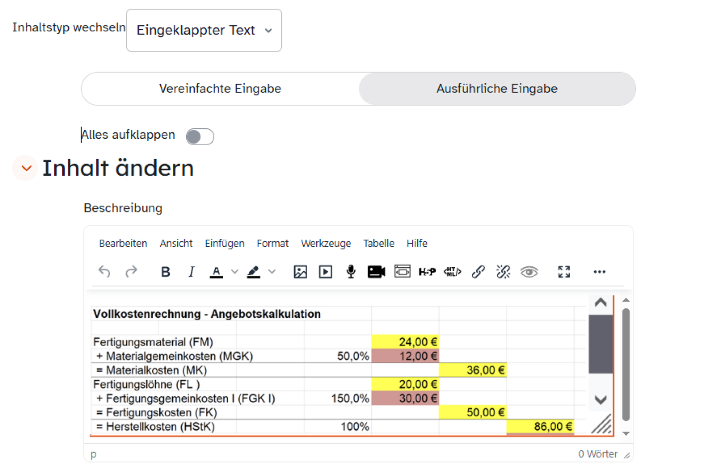 ByCS | Universelles Textfeld - Eingeklappter und einfacher Text gestalten
