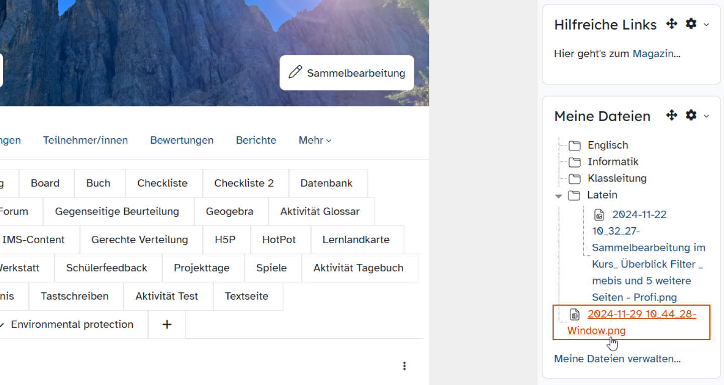 ByCS | Blöcke – Meine Dateien anzeigen