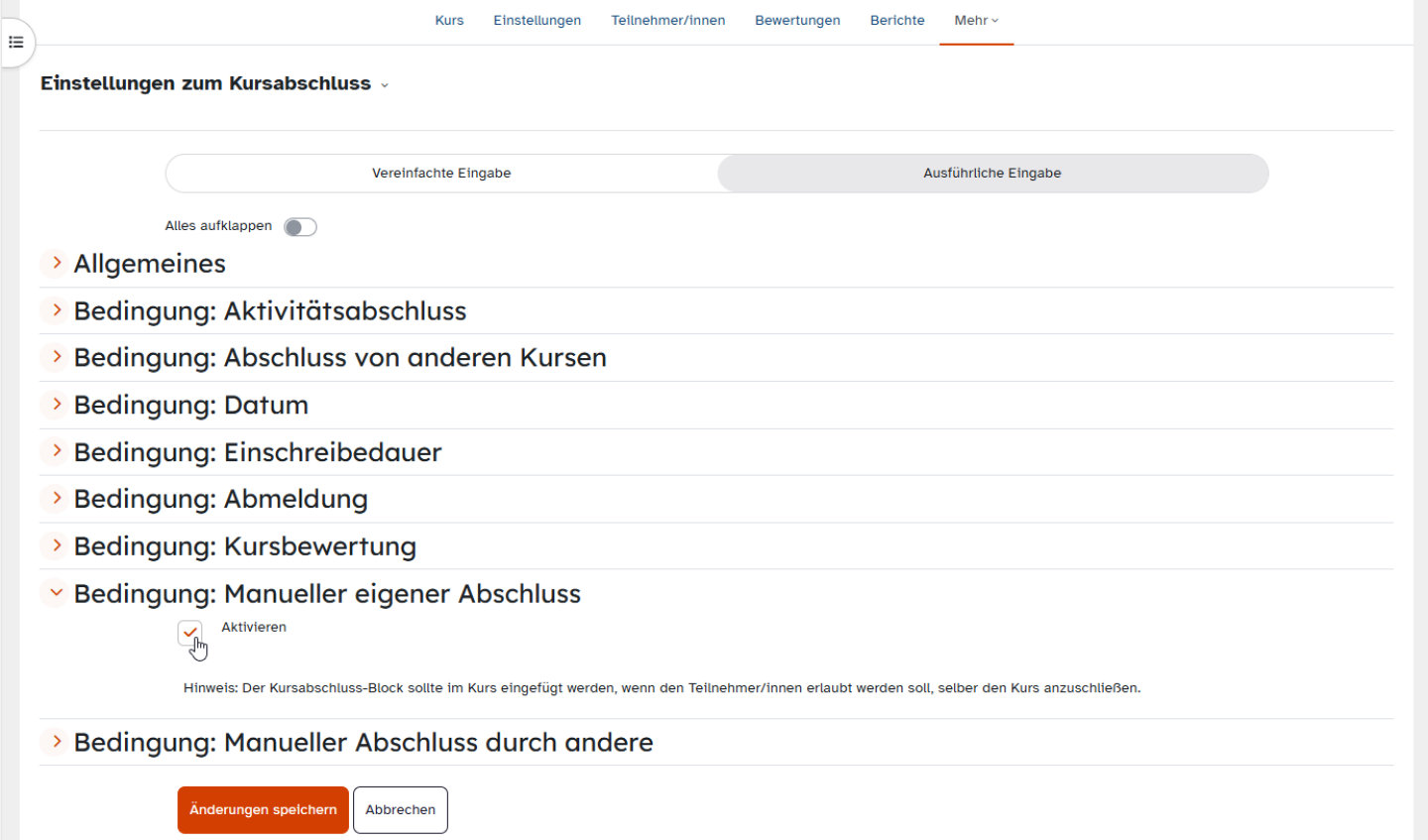 ByCS | Blöcke – Kurs abschließen