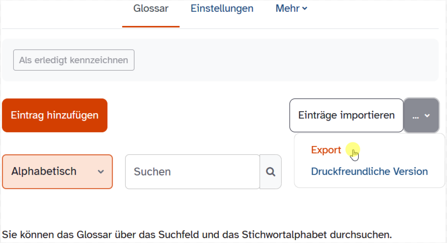 ByCS | Glossar - Eintrag exportieren