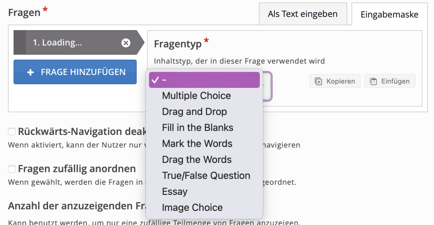 ByCS | H5P - Inhaltstyp Quiz (Question Set) verwenden