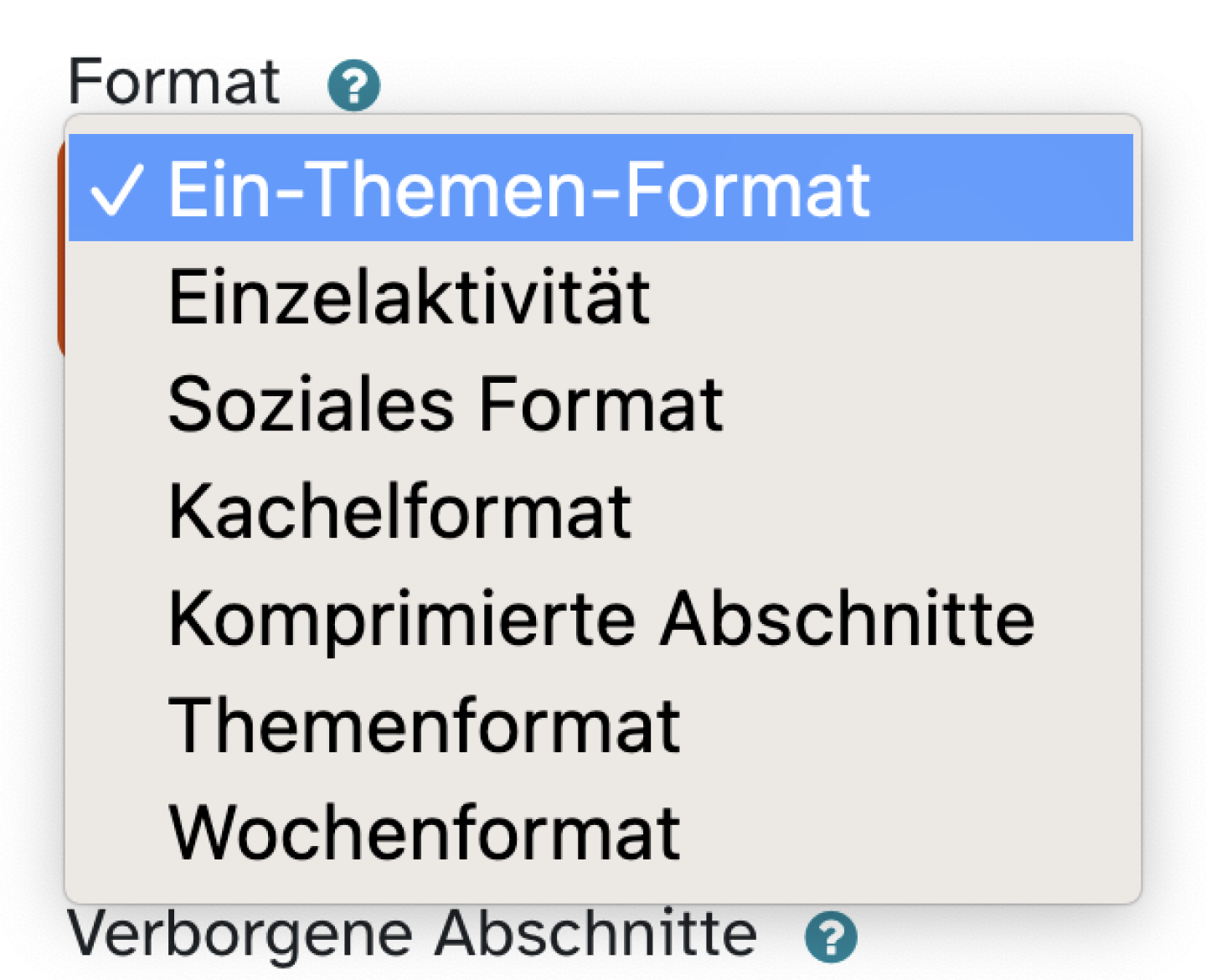 ByCS | Ein-Themen-Format einstellen