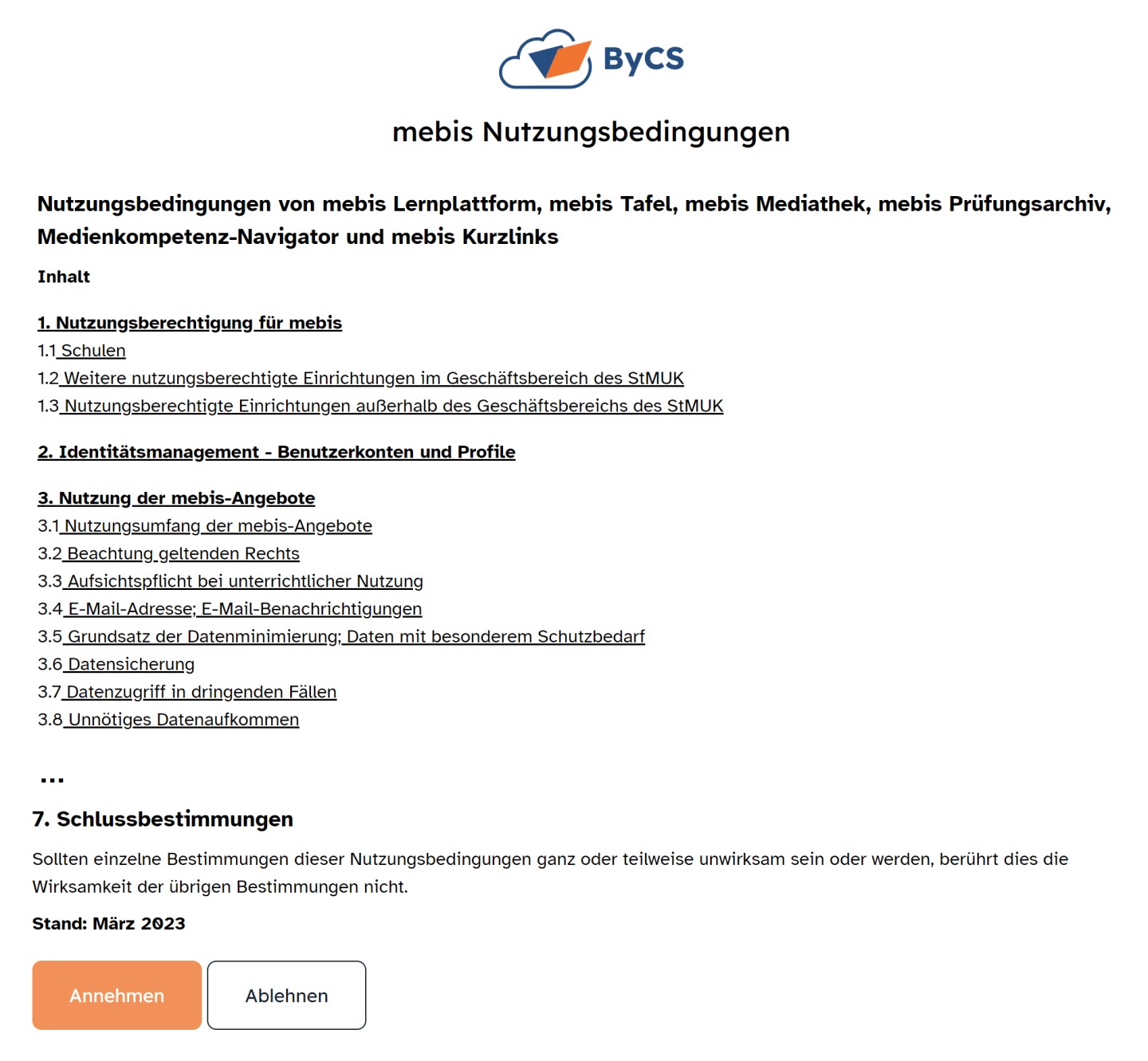 ByCS | In der Lernplattform anmelden