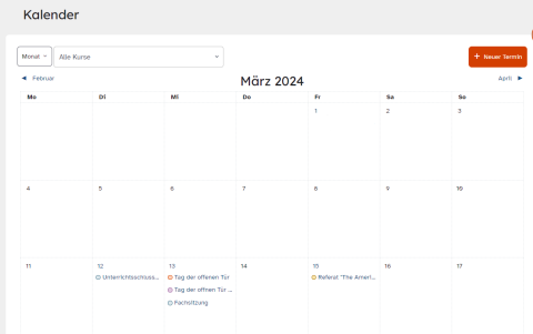 ByCS | Blöcke – Kalender - Termin eintragen