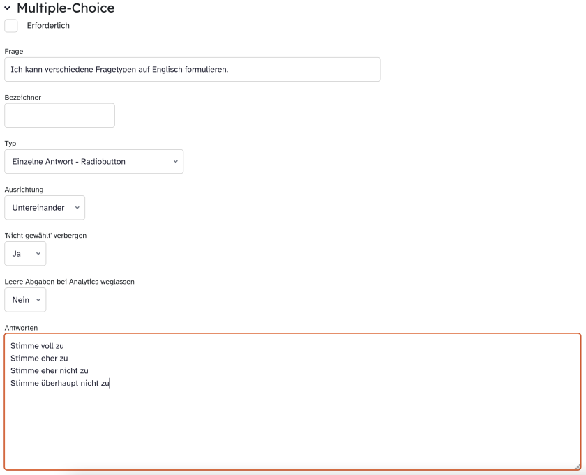 ByCS | Feedback - Multiple-Choice Frage hinzufügen