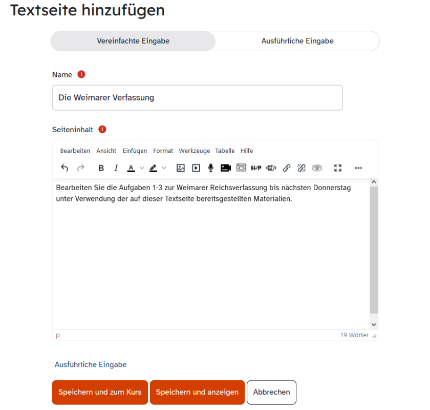 ByCS | Textseite anlegen