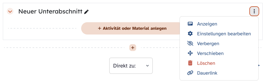 ByCS | Unterabschnitt anlegen