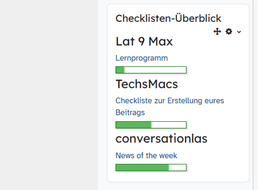 ByCS | Blöcke – Checkliste anzeigen