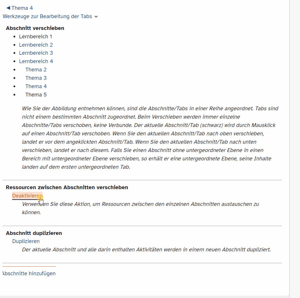 ByCS | Ein-Themen-Format - Tabs bearbeiten