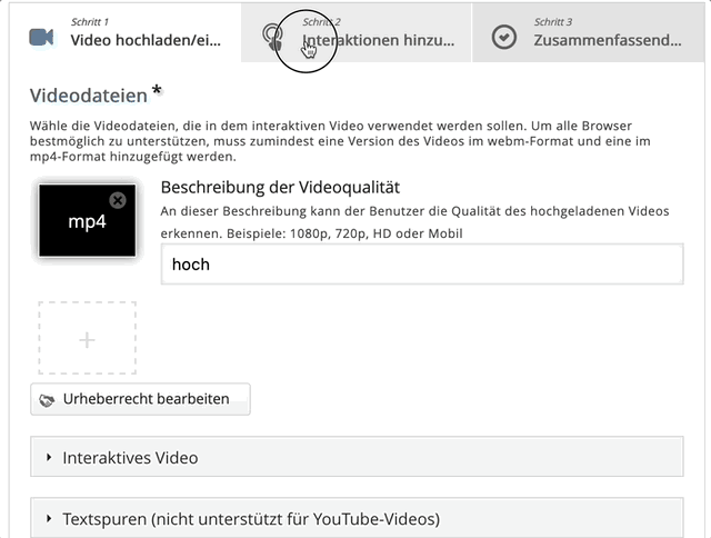 ByCS | H5P-Inhaltstyp Interactive Video - Interaktionen hinzufügen