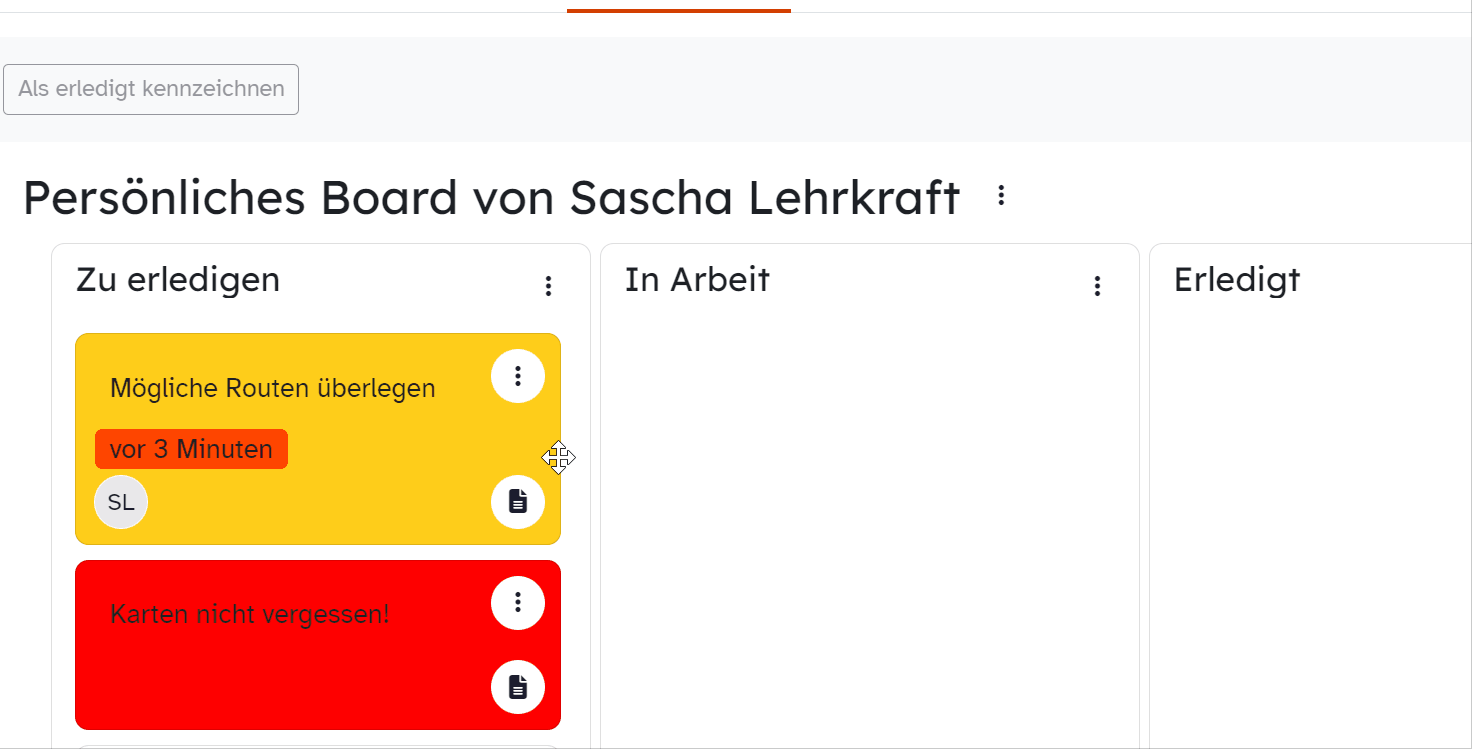 ByCS | Kanban-Board – Karten im persönlichen Board verschieben