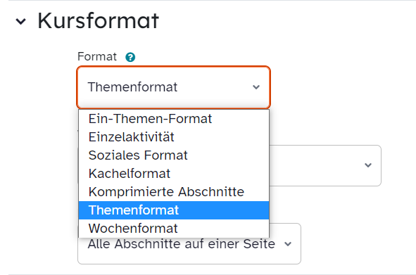 ByCS | Kursformat einrichten