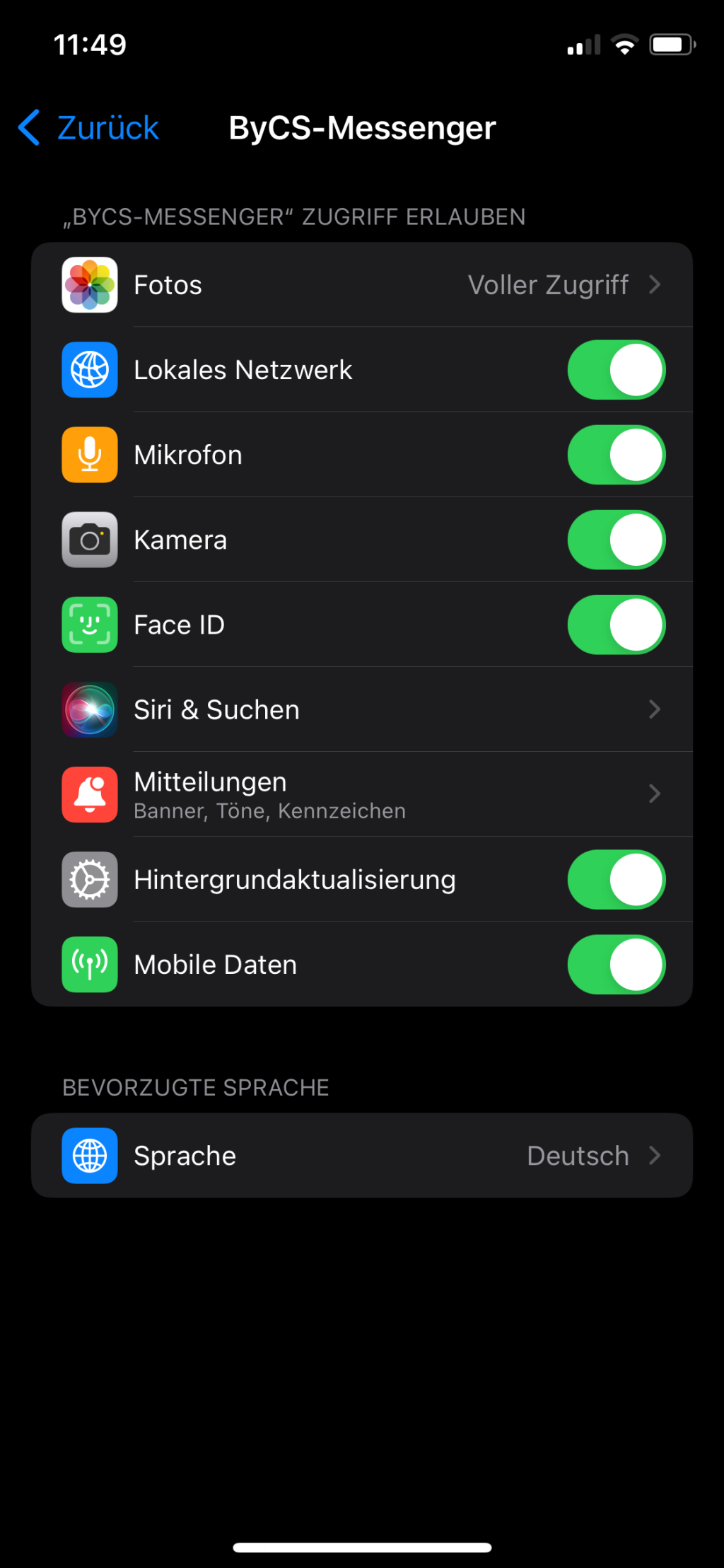 ByCS | Biometrische Authentifizierung aktivieren (iOS)