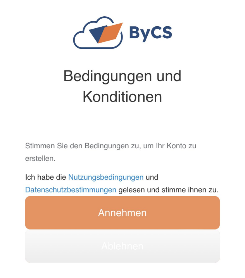 ByCS | Sich im Web-Client anmelden