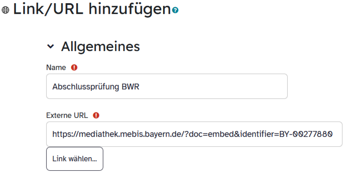 ByCS | Prüfung einbinden (Lernplattform)